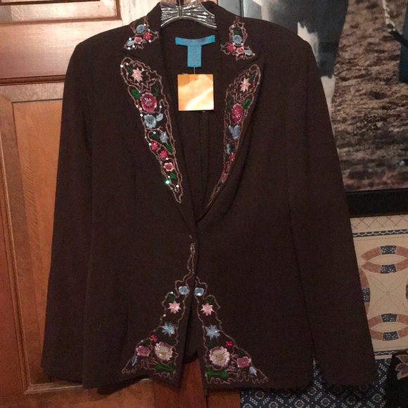 debra Mcguire | Jackets & Coats | Nwt Debra Mcguire Floral Blazer Size ...